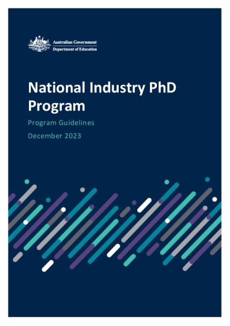 National Industry PhD Program – Program Guidelines - Department of Education, Australian Government